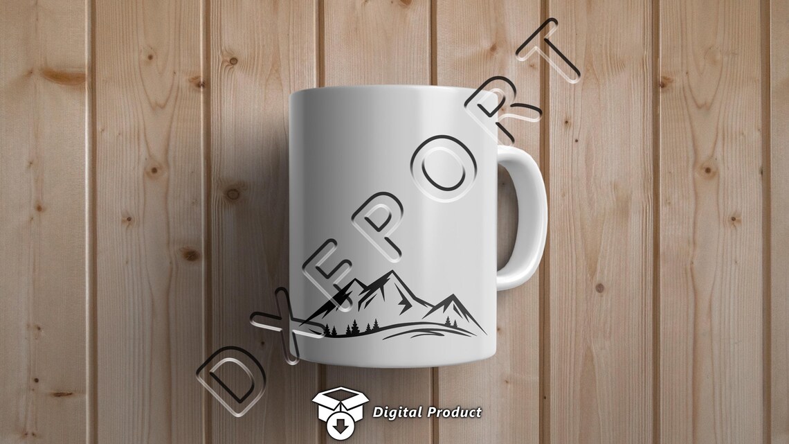 Mountain Dxf, Mountain Silhouette Dxf, Mountain and Trees Dxf, Svg, Eps ...