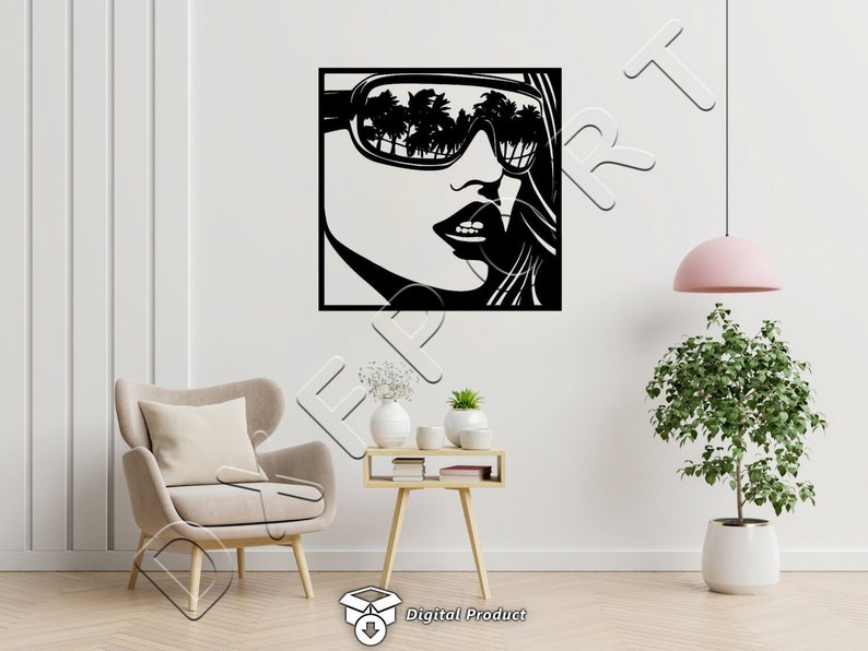 Miami Beach Dxf, Woman With Sunglasses Svg, Woman Eps, Png Files, for ...