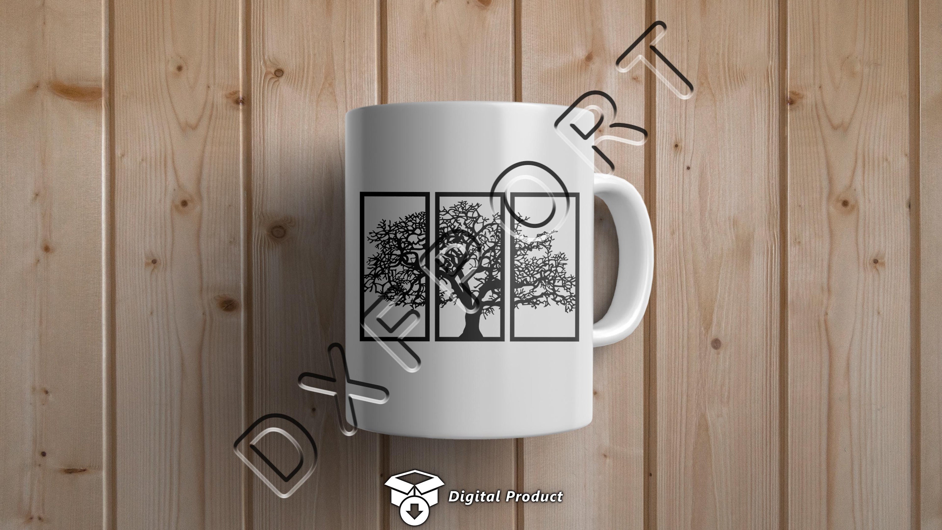 Ramas de árbol dxf, Árbol de otoño svg, Decoración de interiores de ...