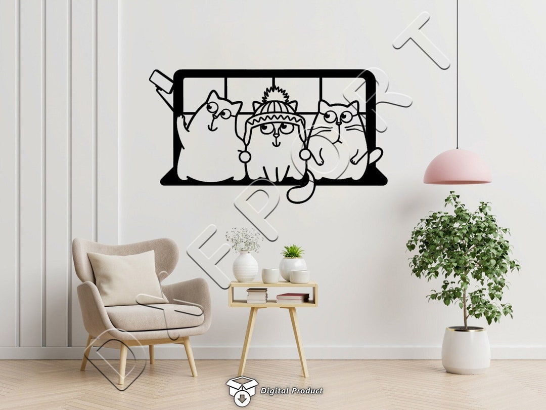 Funny Cats Family Dxf, Selfie Cats Svg, Cat Family Dxf, Animal Svg, Eps ...