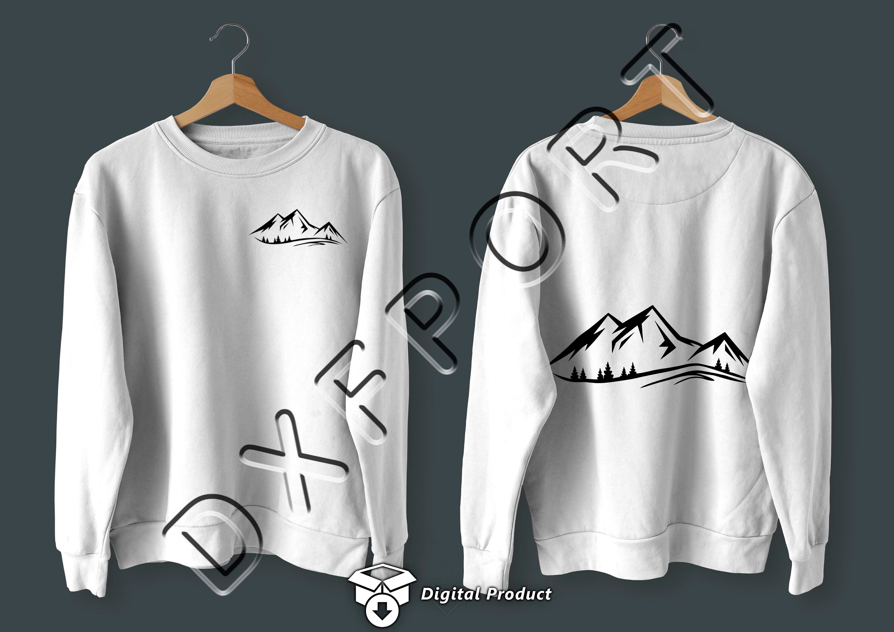 Mountain Dxf, Mountain Silhouette Dxf, Mountain and Trees Dxf, Svg, Eps ...