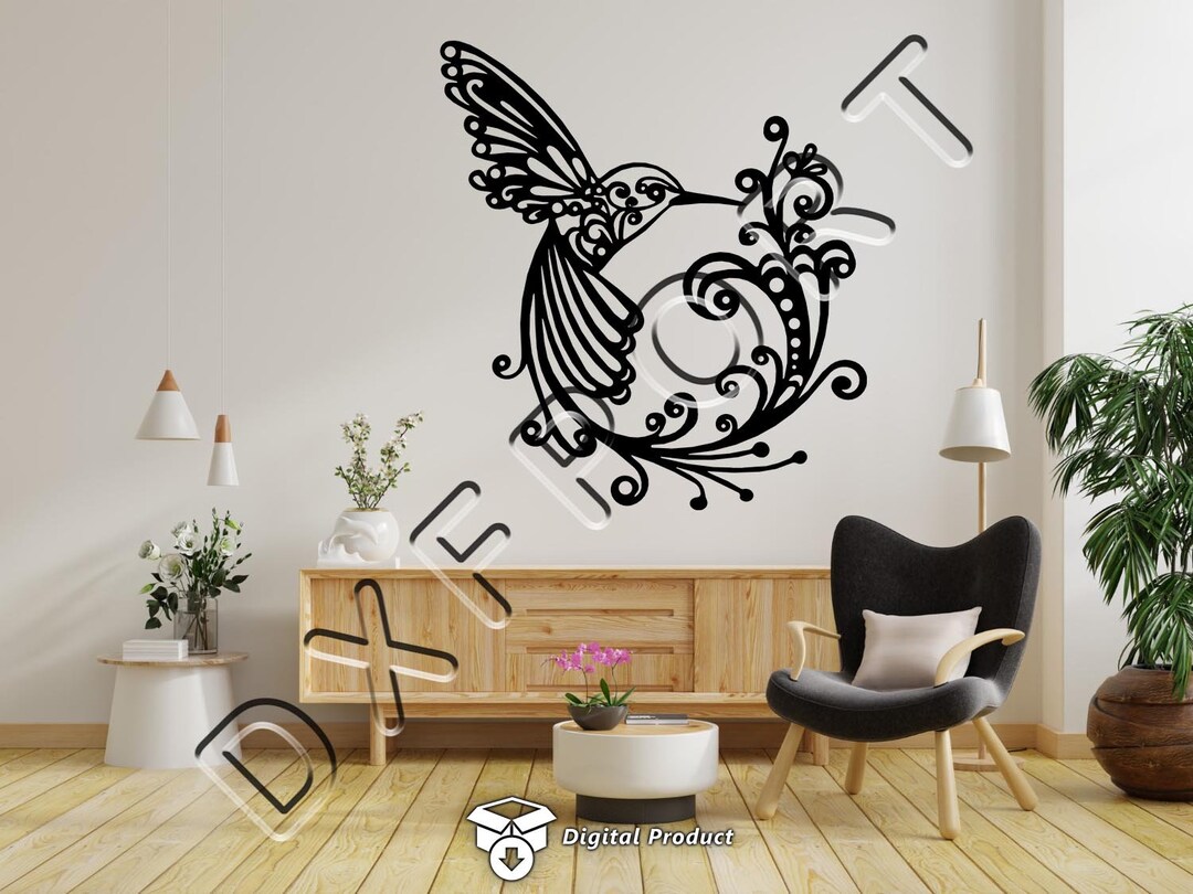Hummingbird Dxf File, Hummingbird Svg, Animal Dxf, Dxf, Svg, Eps, Png ...