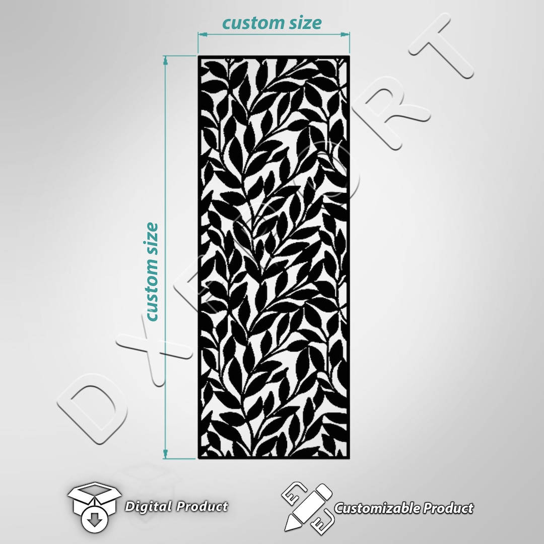Leaf Pattern Privacy Screen Dxf, Decorative Panel Dxf, Metal Panel ...