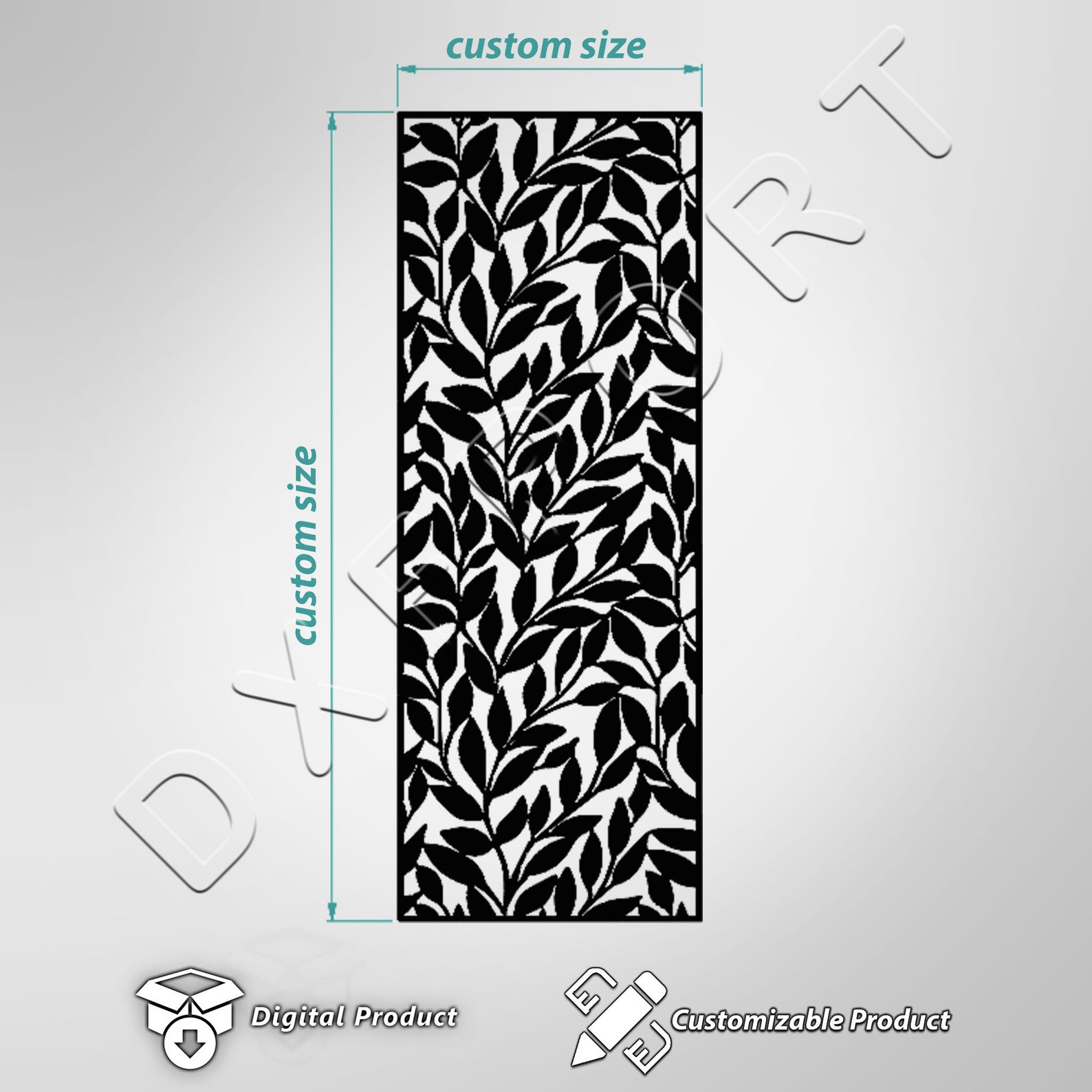 Leaf Pattern Privacy Screen Dxf, Decorative Panel Dxf, Metal Panel ...