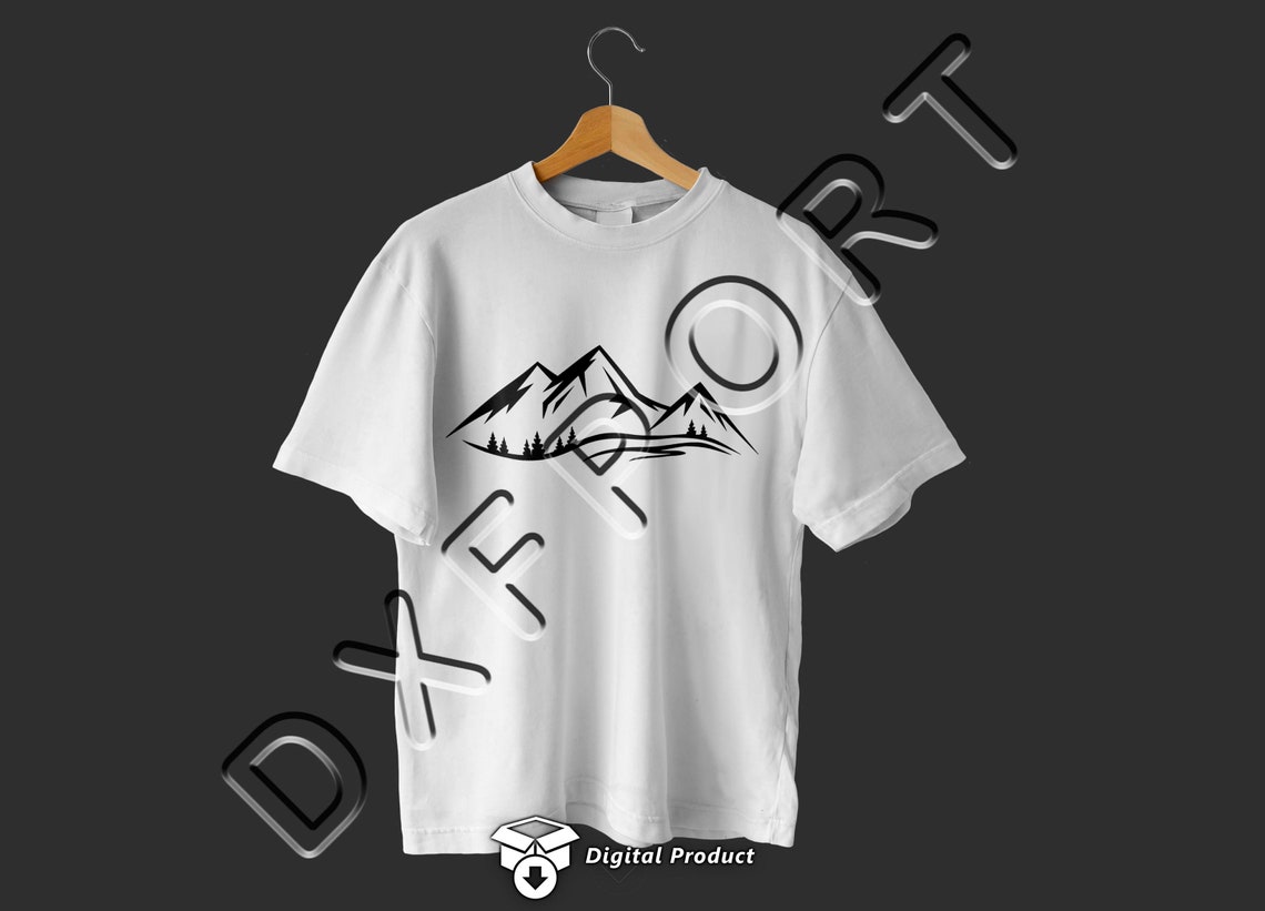 Mountain Dxf, Mountain Silhouette Dxf, Mountain and Trees Dxf, Svg, Eps ...