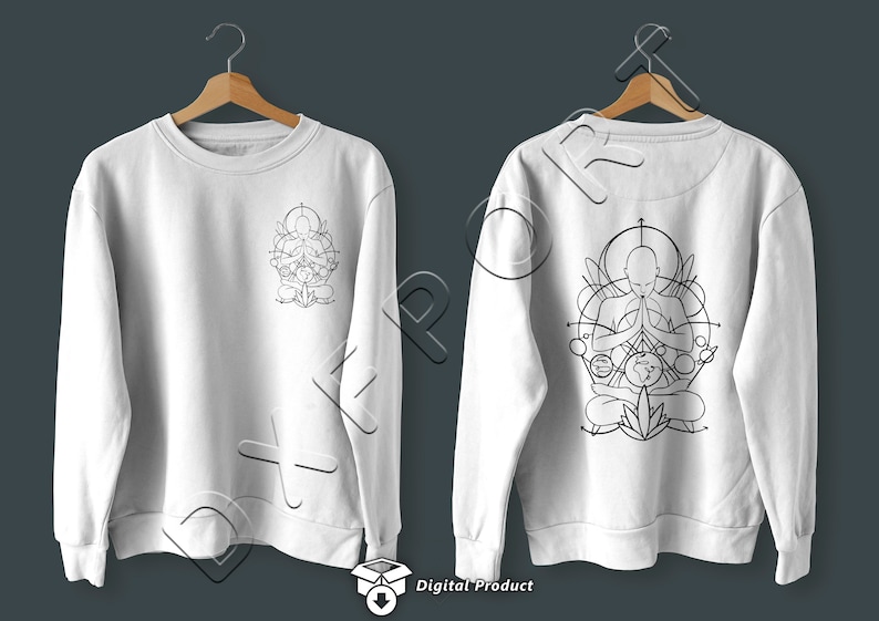 Meditation Dxf, Yoga Man Dxf, Yoga Digital Clip Art, 7 Chakras Svg, Eps ...