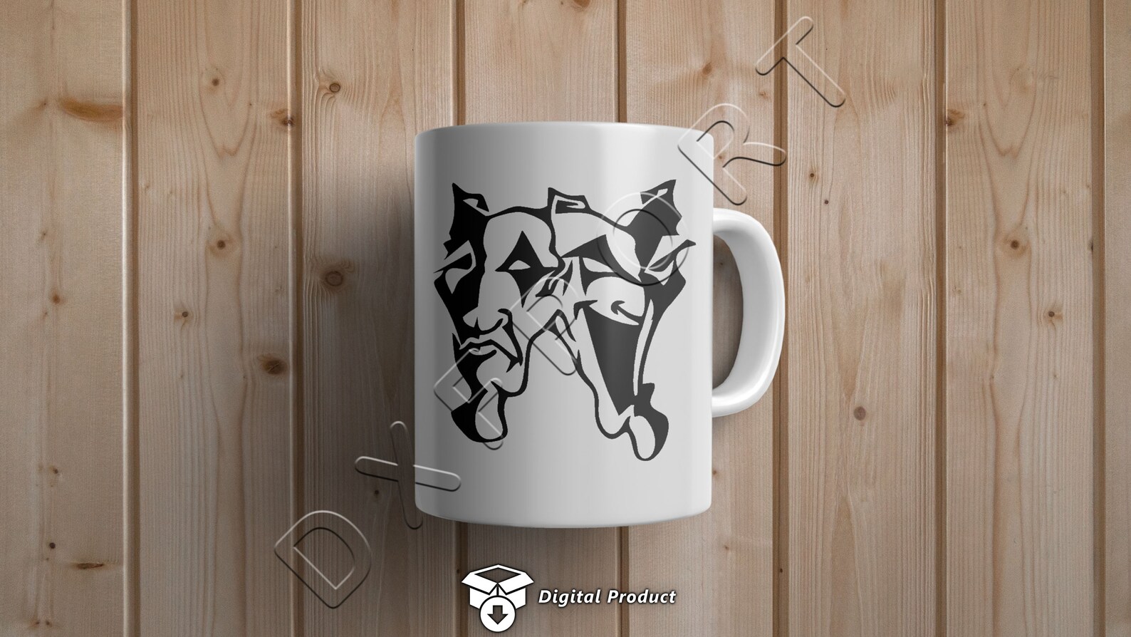 Theatre Mask Dxf, Drama Svg, Tragedy Dxf, Comedy and Tragedy Mask Dxf ...