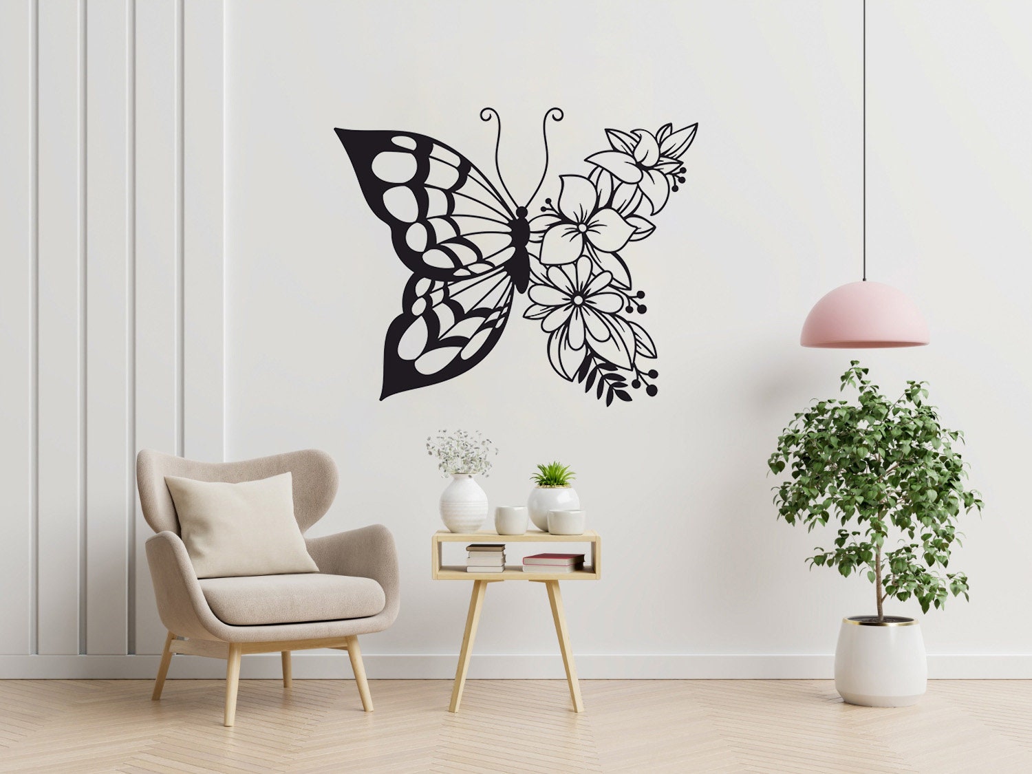 Butterfly Dxf File, Butterfly With Flowers Svg, Butterfly Svg, Animal ...