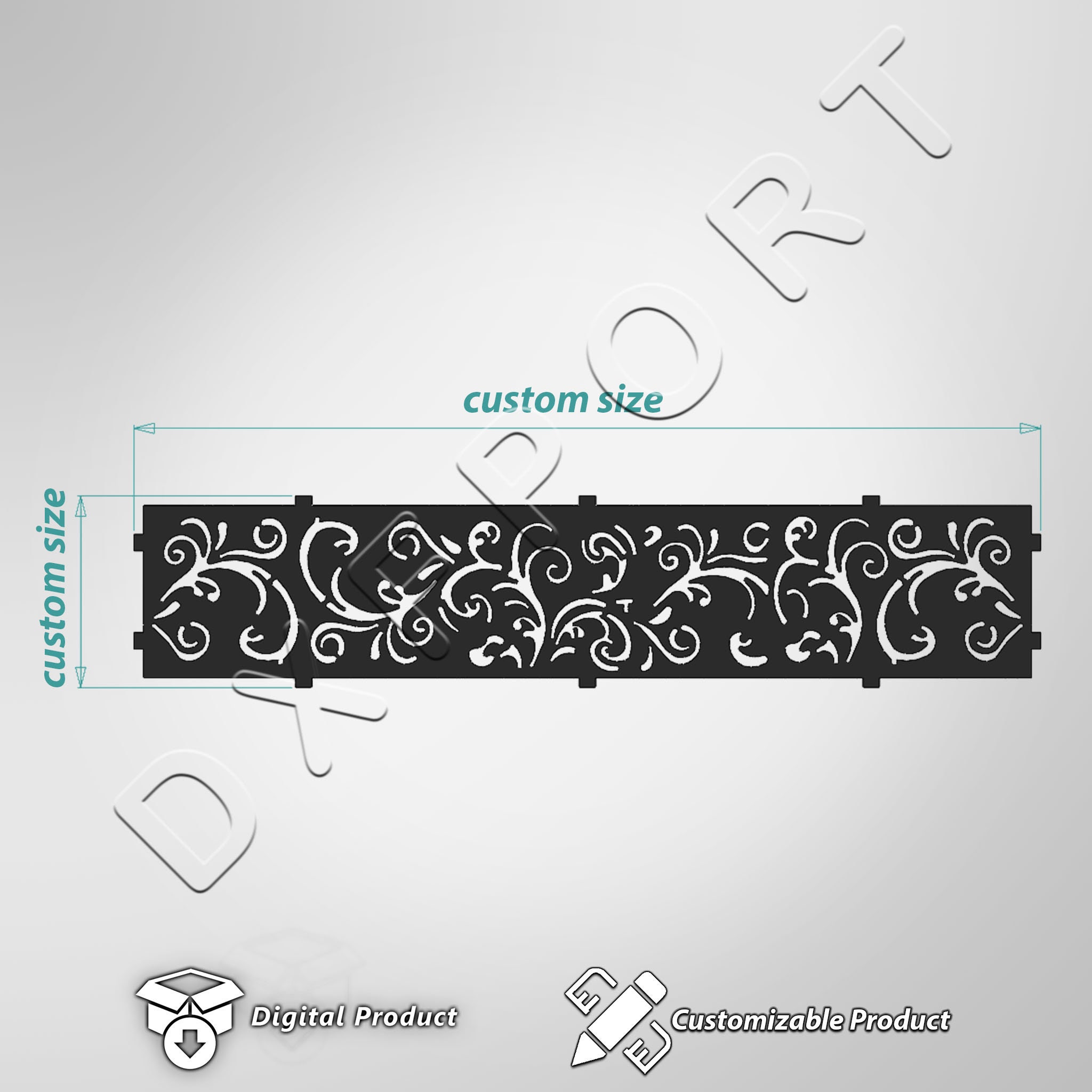 Decorative Panel Dxf, Leaf Pattern Privacy Screen Dxf, Metal Panel ...