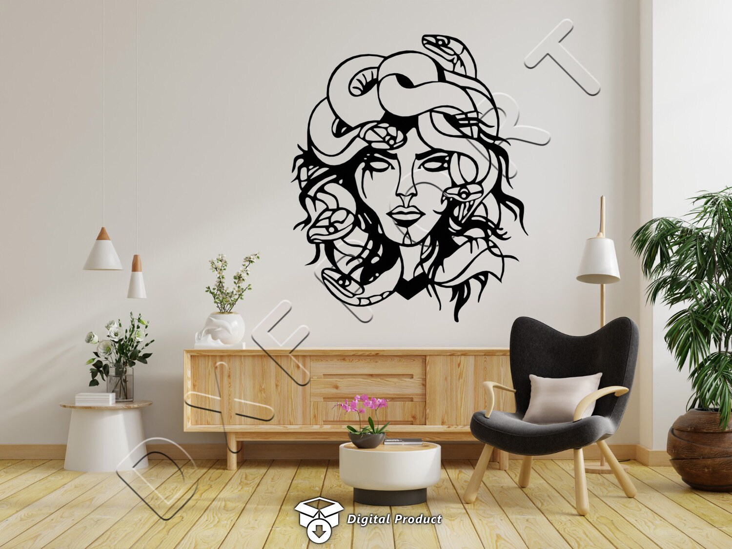 Medusa Dxf File, Ancient Greek Mythology Dxf, Medusa Decor, Medusa Svg ...