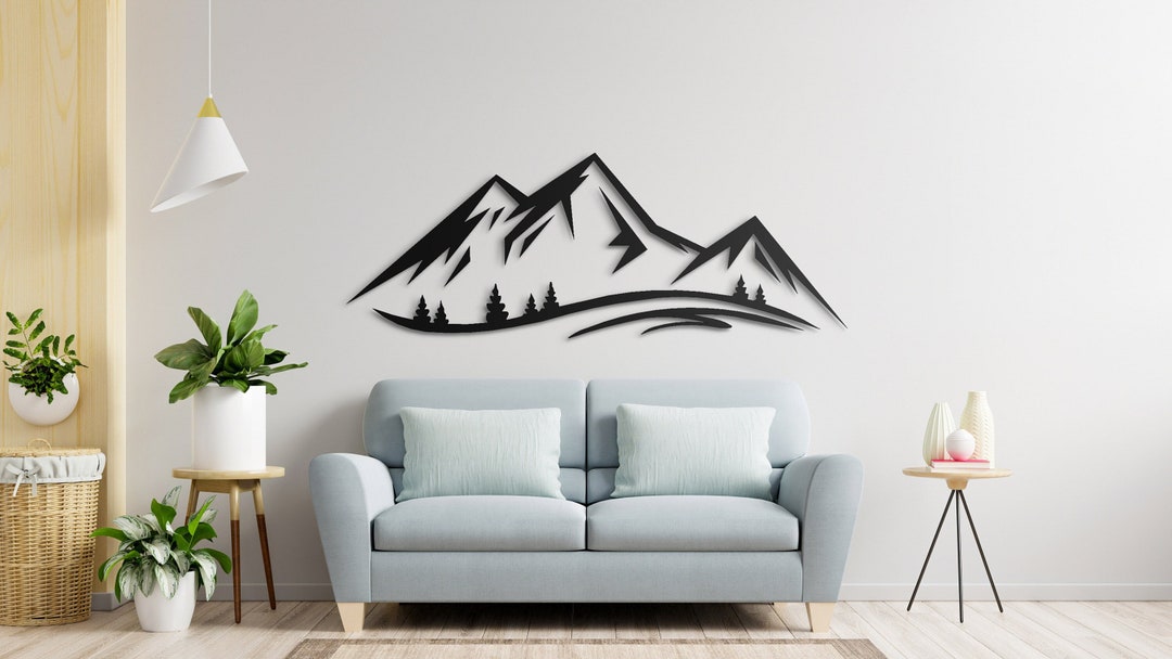 Mountain Dxf, Mountain Silhouette Dxf, Mountain and Trees Dxf, Svg, Eps ...