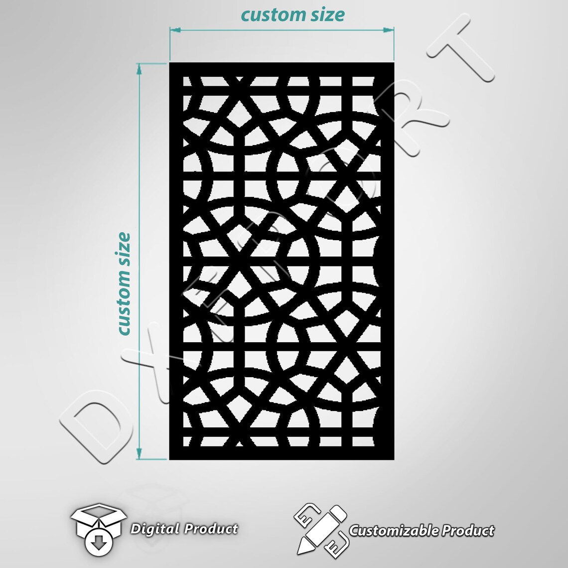 Geometric Pattern Privacy Screen Dxf, Decorative Panel Dxf, Metal Panel ...