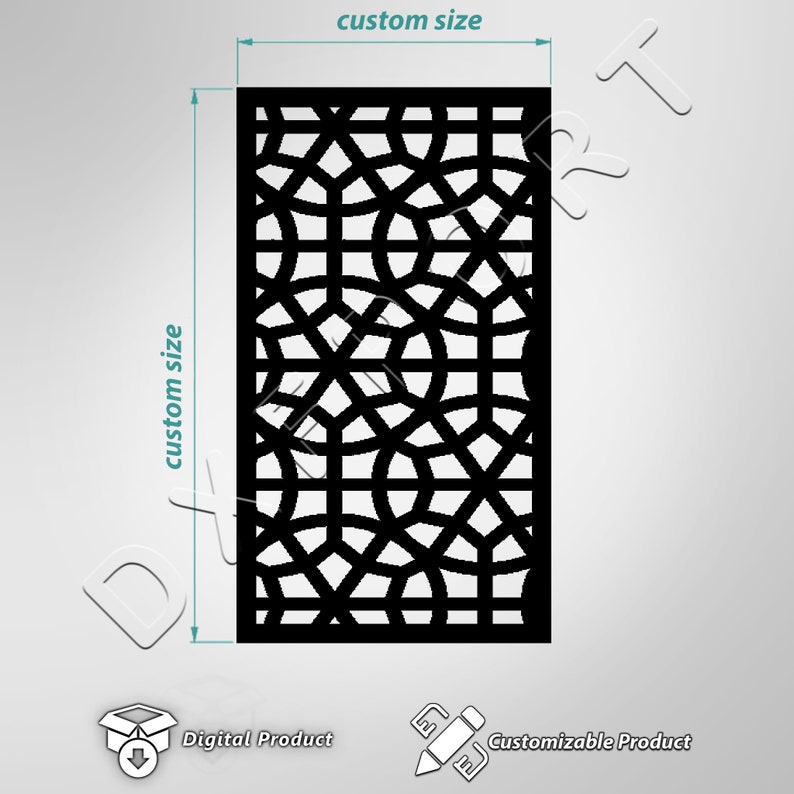 Geometric Pattern Privacy Screen Dxf Decorative Panel Dxf - Etsy
