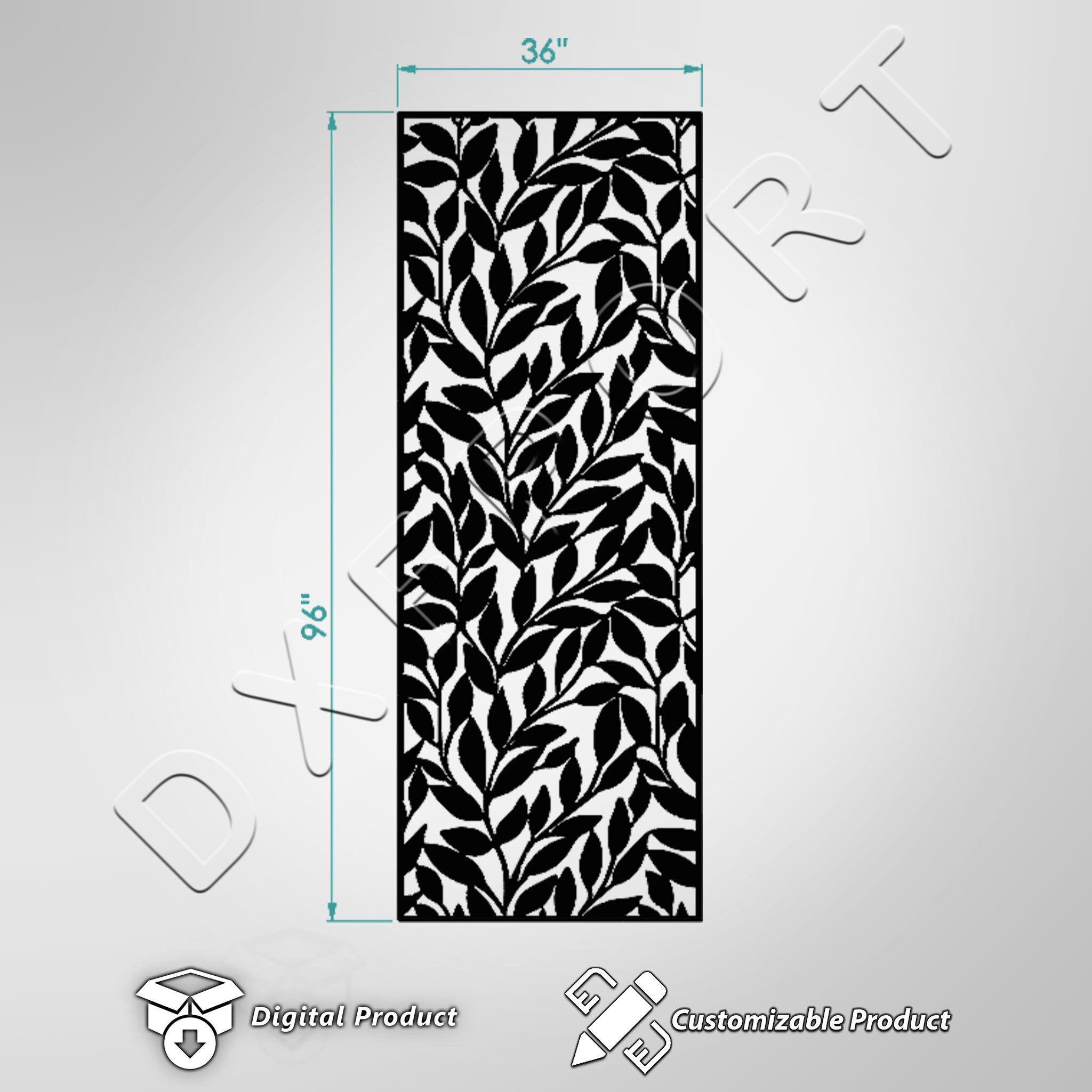 Leaf Pattern Privacy Screen Dxf, Decorative Panel Dxf, Metal Panel ...