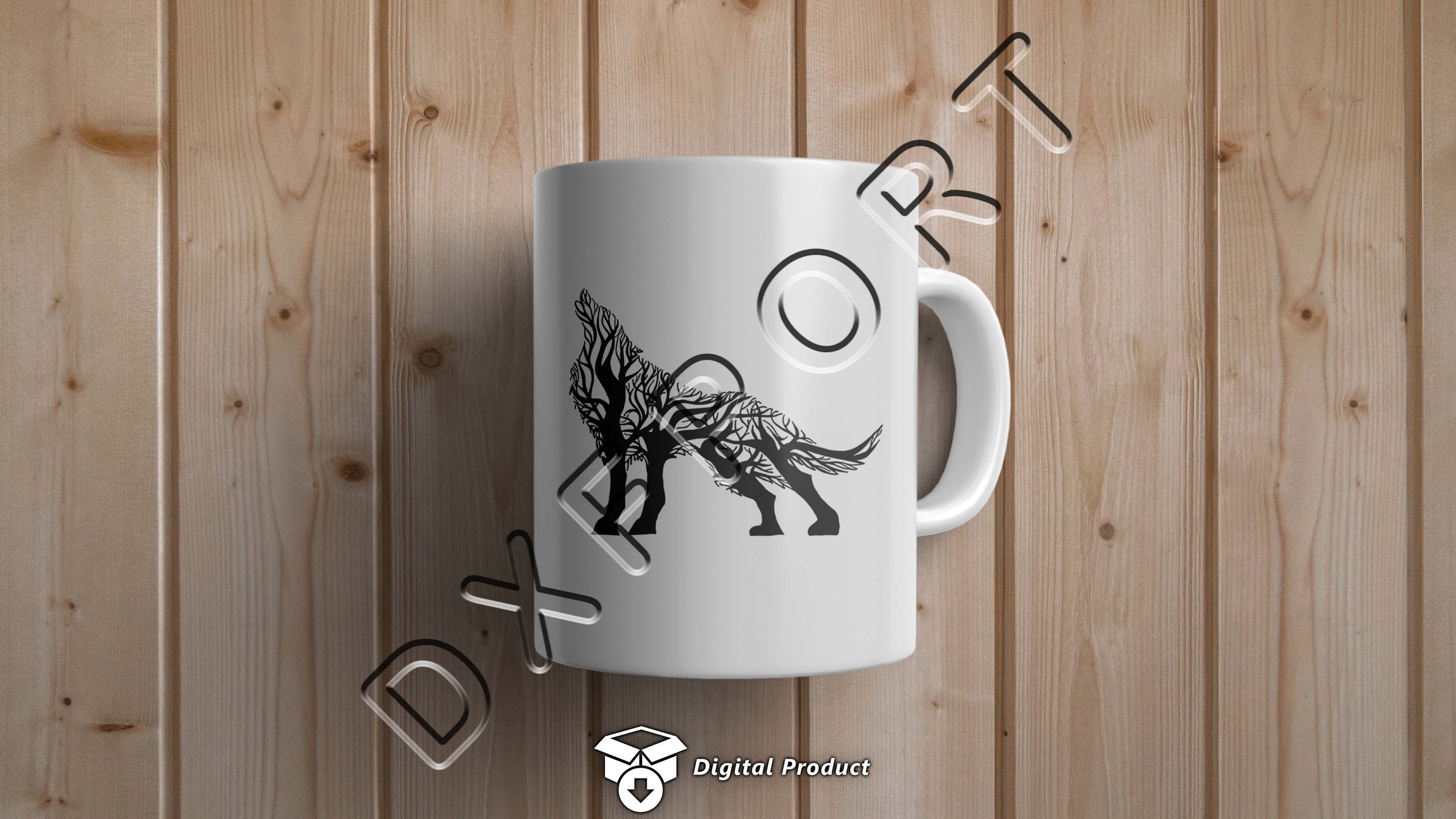 Wolf Dxf, Wolf and Tree Svg, Howling Wolf Dxf, Wolf Art, Svg, Eps, Png ...