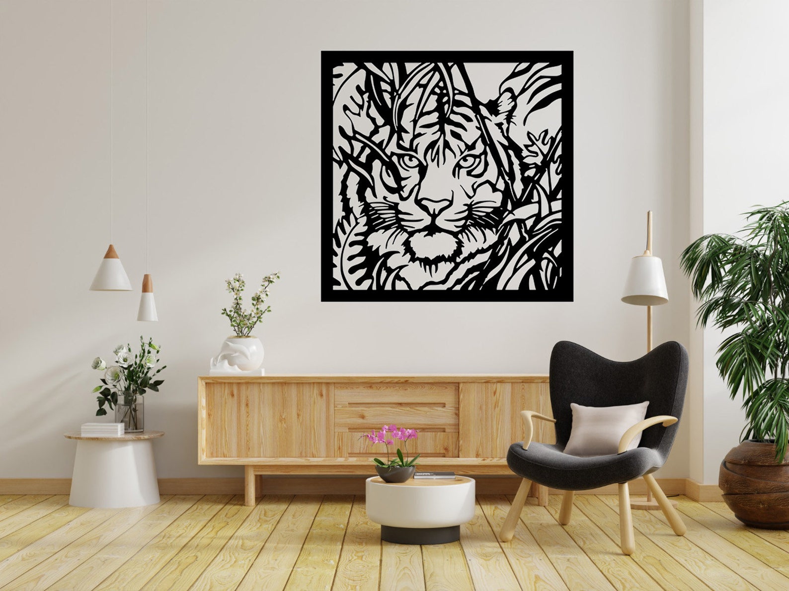 Tiger Dxf File, Tiger Svg, Tiger Silhouette, Dxf, Svg, Eps, Png Files ...