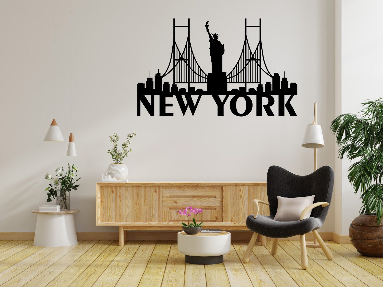 New York Dxf, New York Skyline Svg, Skyline New York Illustrated in ...