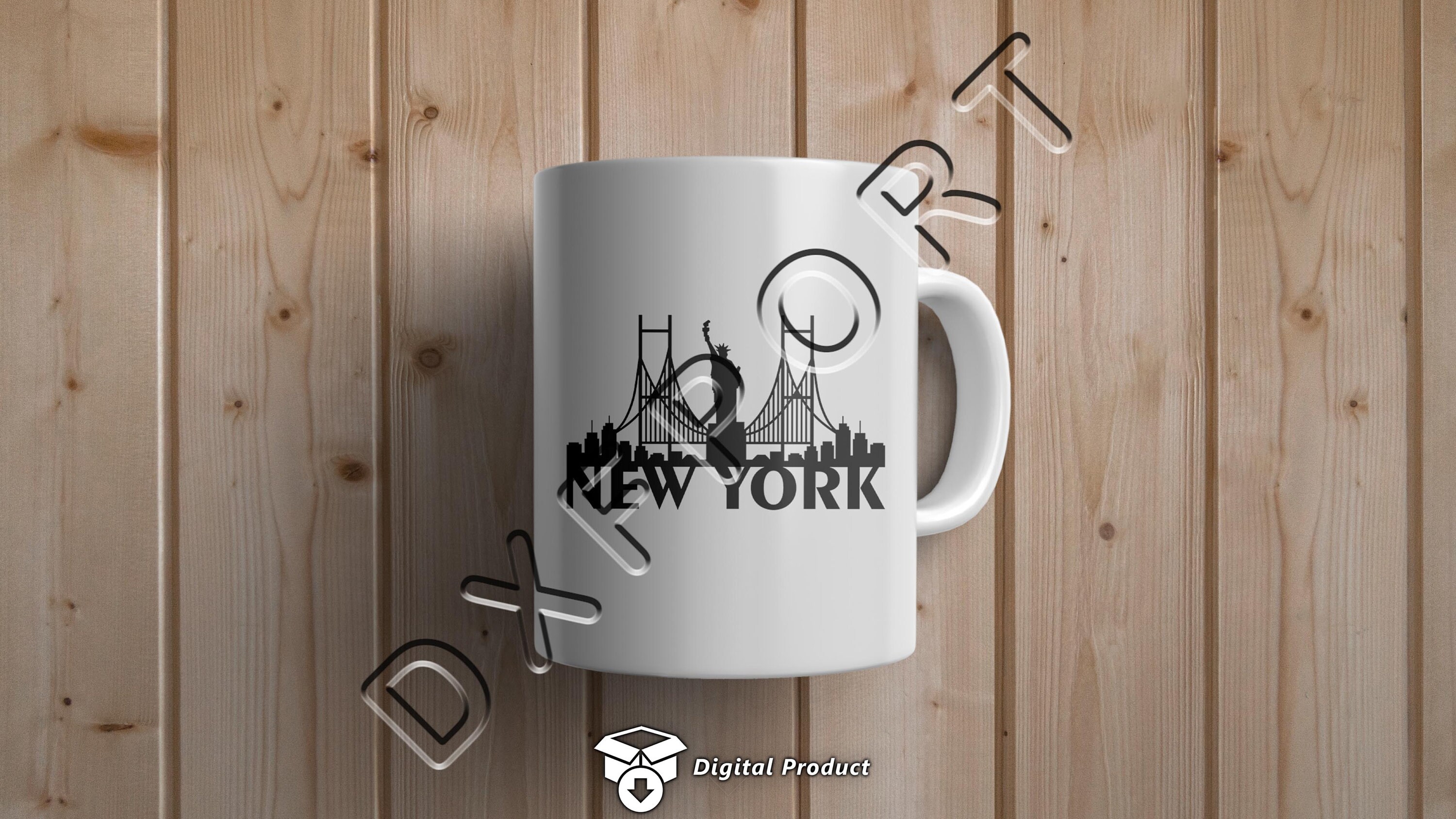 New York Dxf, New York Skyline Svg, Skyline New York Illustrated in ...