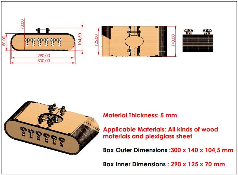 Folding Wood Box, Small Wood Project, Folding Box, Laser Cut, Dxf, Svg ...