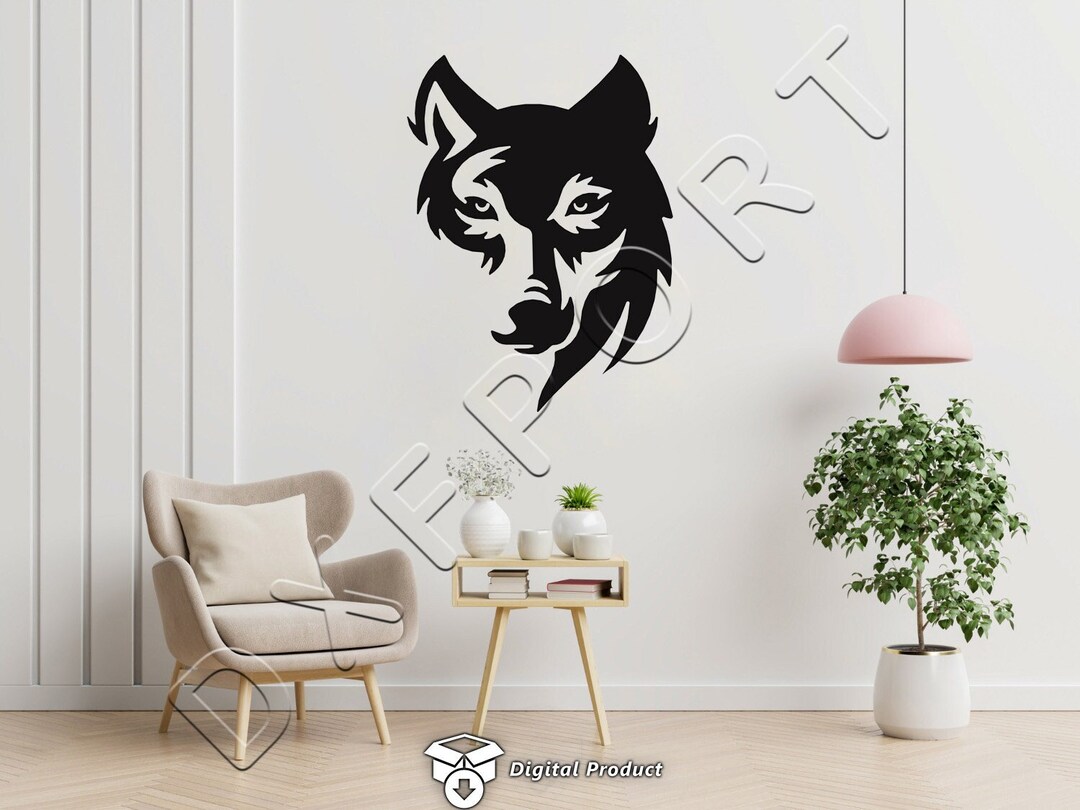 Wolf Face Dxf, Wolf Svg, Howling Wolf Dxf, Wolf Art, Wolf Decor, Eps ...