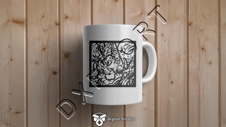 Tiger Dxf File, Tiger Svg, Tiger Silhouette, Dxf, Svg, Eps, Png Files ...