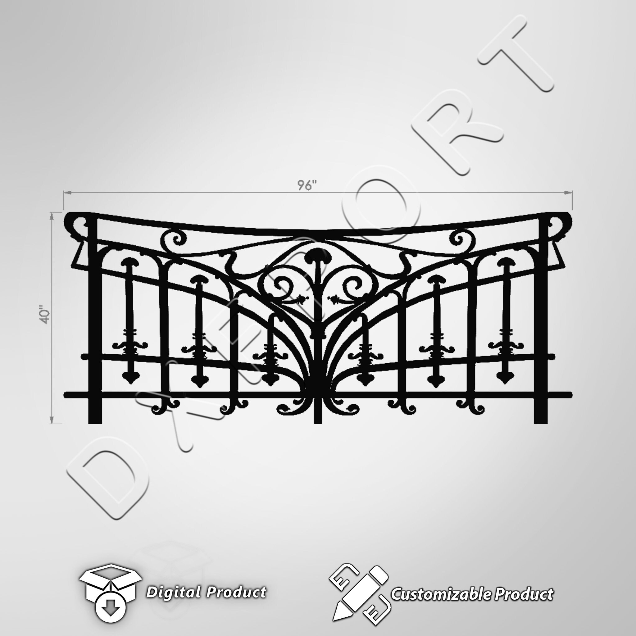 Patterned Garden Fence Dxf, Decorative Panel Dxf, Metal Panel, Garden ...