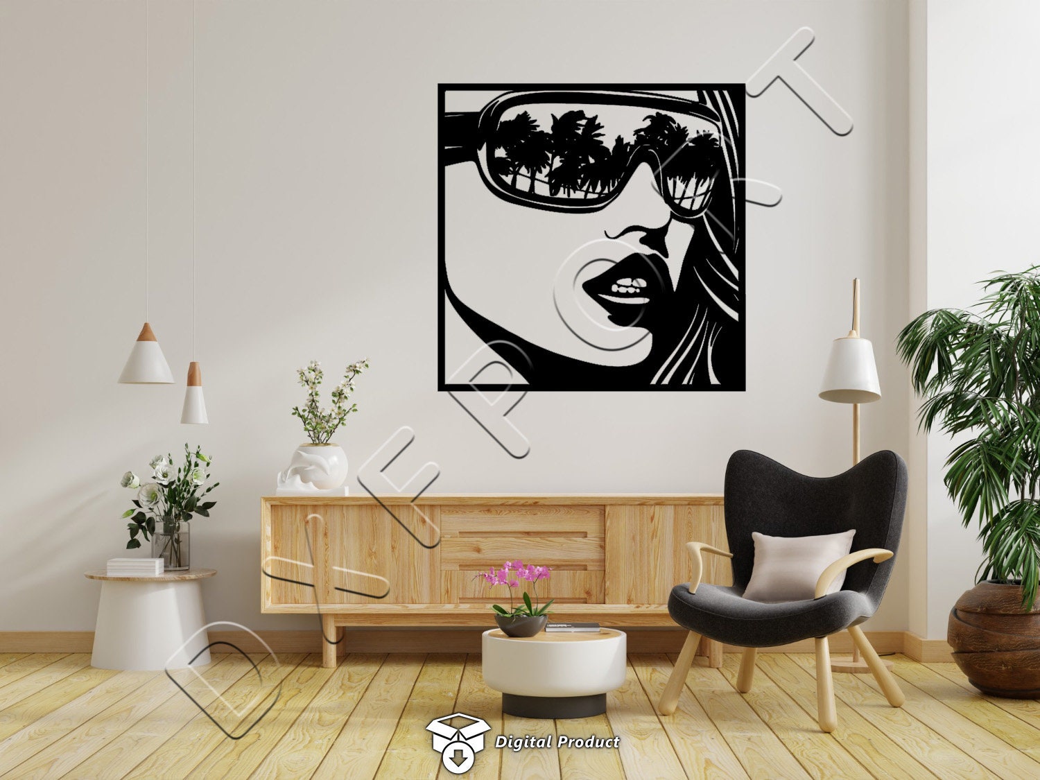 Miami Beach Dxf, Woman With Sunglasses Svg, Woman Eps, Png Files, for ...