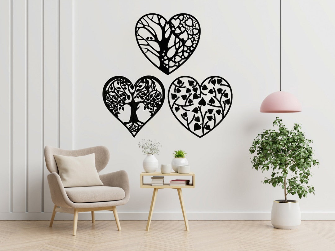 Heart Charm, Love Heart Tree Svg, Heart Tree, Dxf, Svg, Eps, Png Files ...
