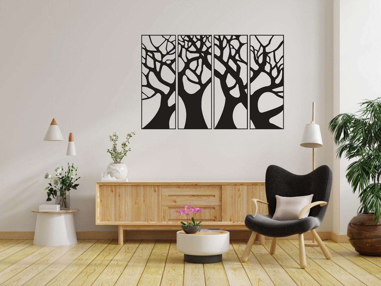 Tree Branches Dxf, Autumn Tree Svg, Tree Wall Art Decor, Svg, Eps, Png ...