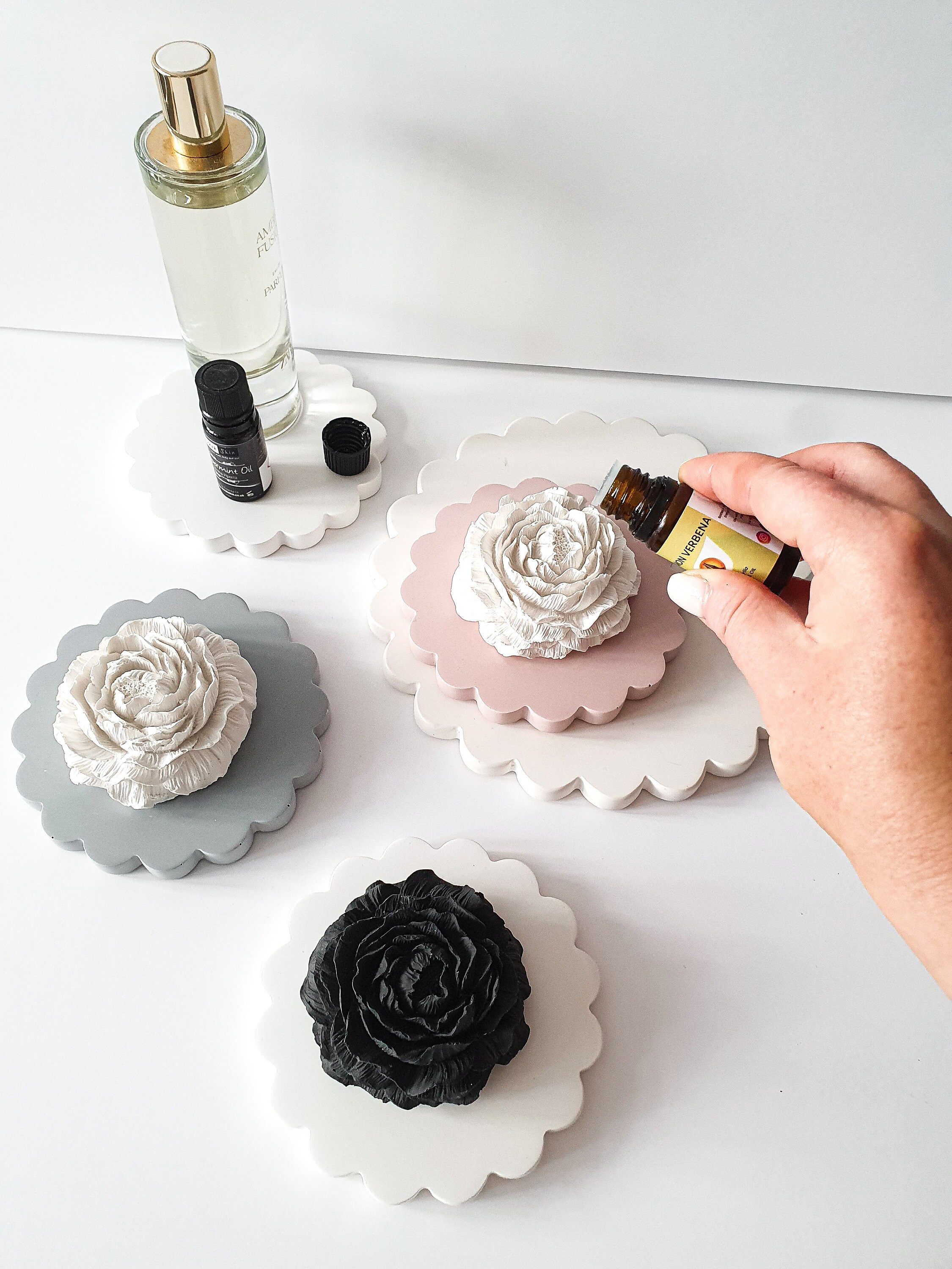 Peony Flower Passive Diffuser AROMA STONE Flower Decorative - Etsy