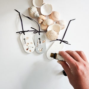 Sea Shells Aroma Tags Set| Reusable Hanging Air Freshener| Essential Oil Stone Passive Diffuser ...
