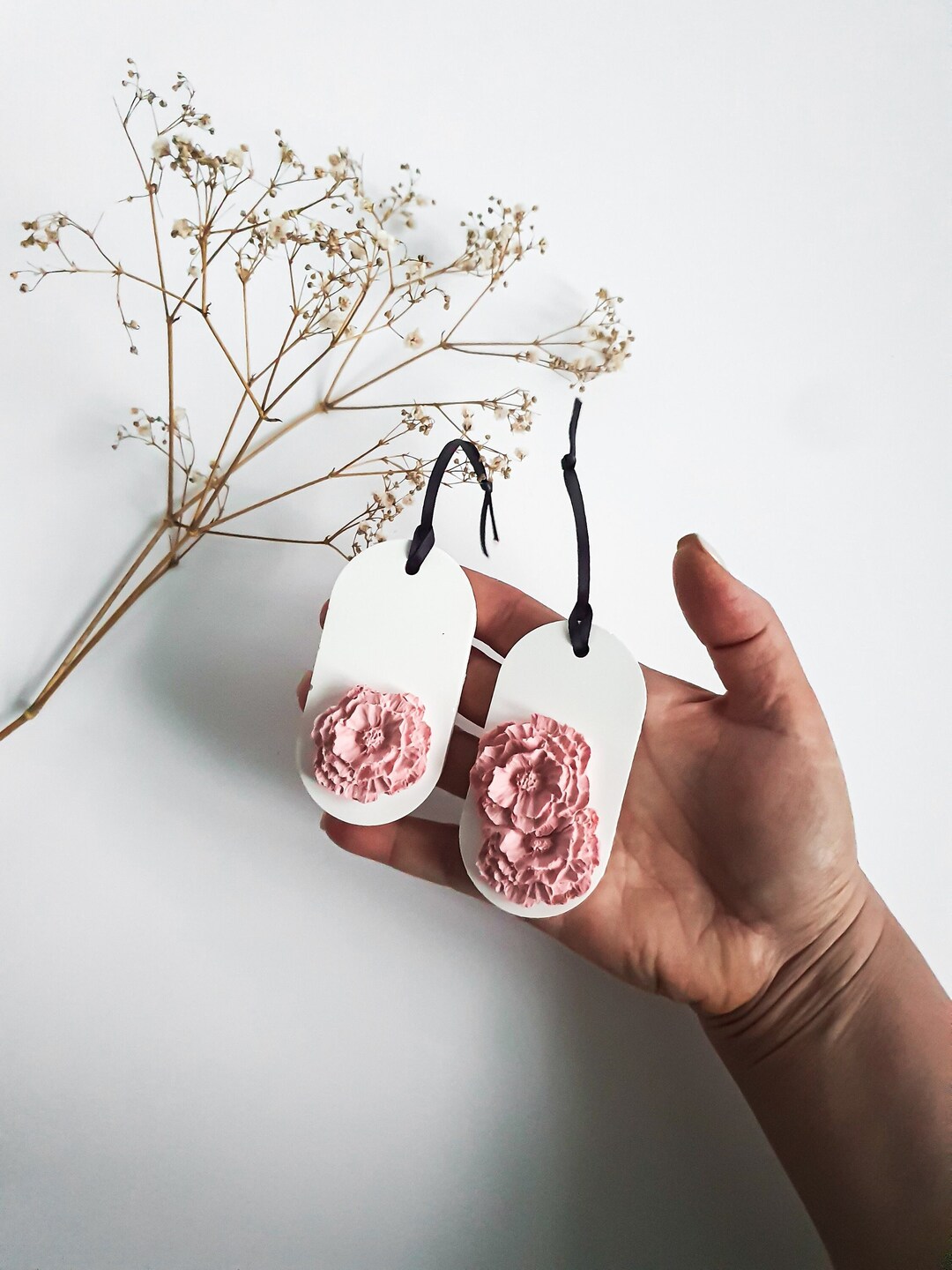 Valentine's Aroma Stone Tags With Flowers Cute Reusable Essential Oil ...