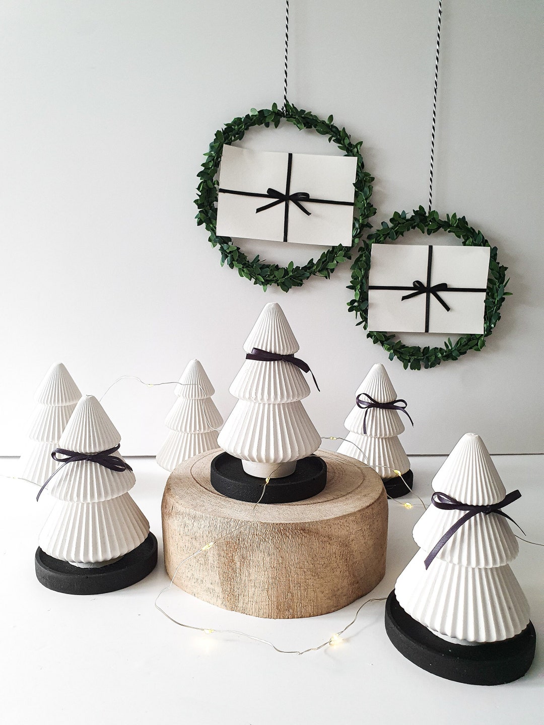 ELEGANT White CHRISTMAS TREE Handmade Stone Festive Oil Diffuser ...