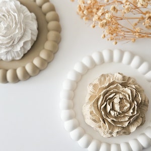 Peony Flower Essential Oil Diffuser & Bubble Coaster Set | Handcrafted ...