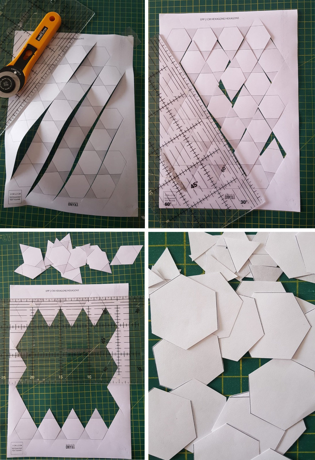 English Paper Piecing (EPP) Templates for Printing: Hexagons in 14 ...