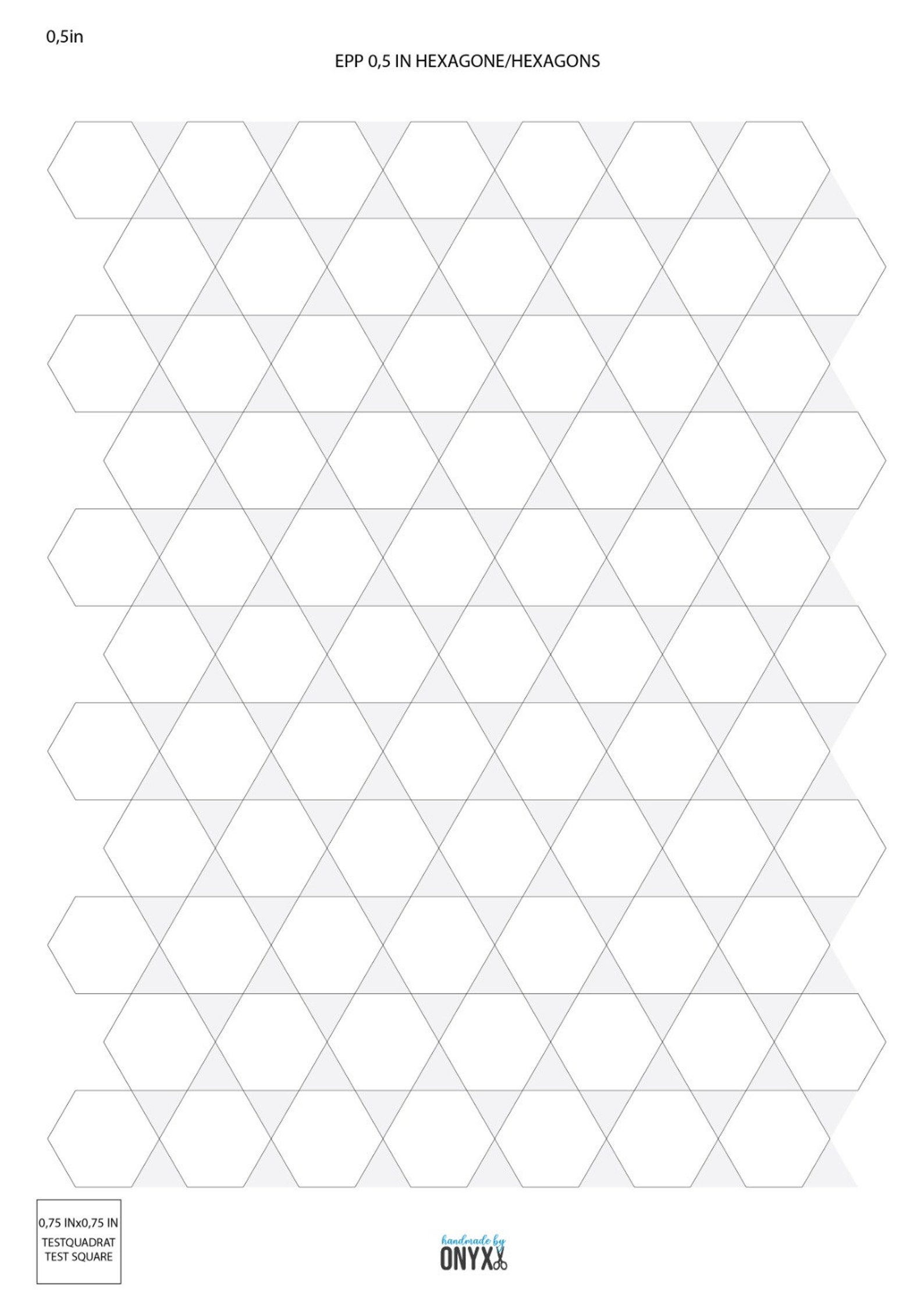 English Paper Piecing (EPP) Templates for Printing: Hexagons in 14 ...
