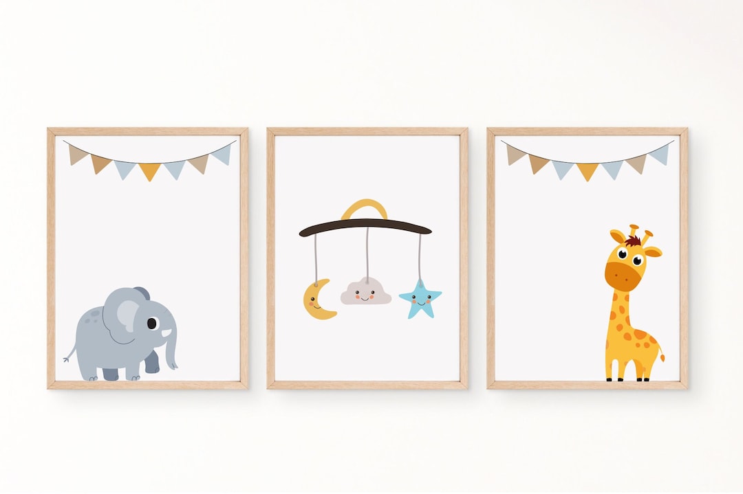Neutral Nursery Printable - Cute Nursery Wall Art - Nursery Art Set ...