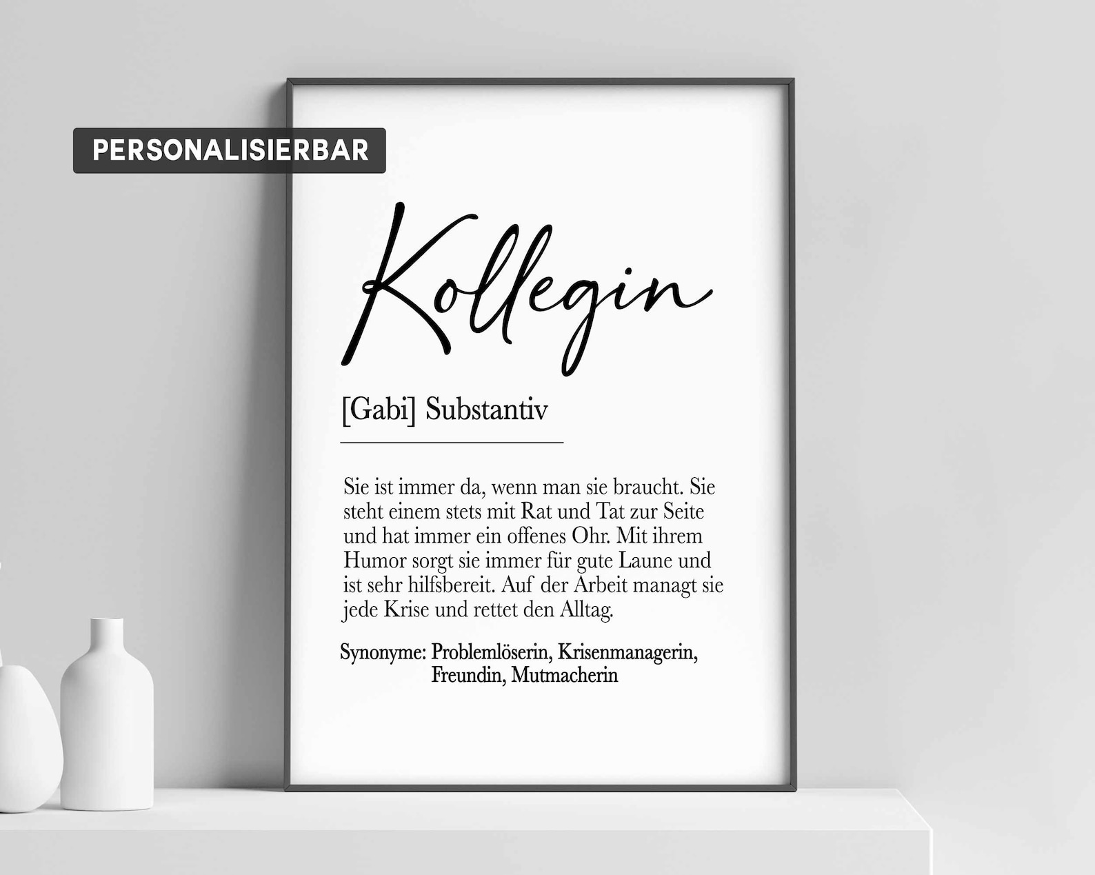 Definition KOLLEGIN | Poster | personalisiertes Bild Kollegin ...