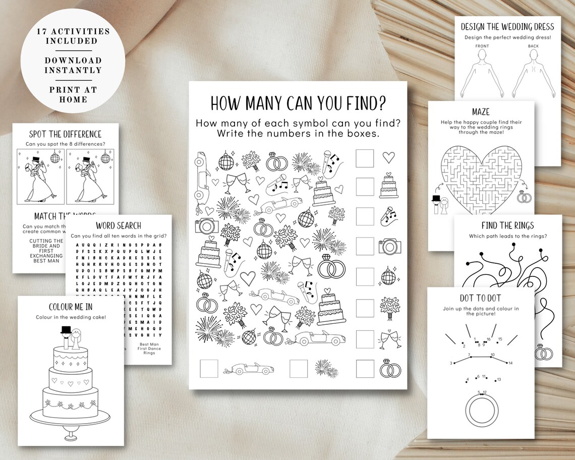 Children's Wedding Activities | Wedding Guest Entertainment | Printable ...