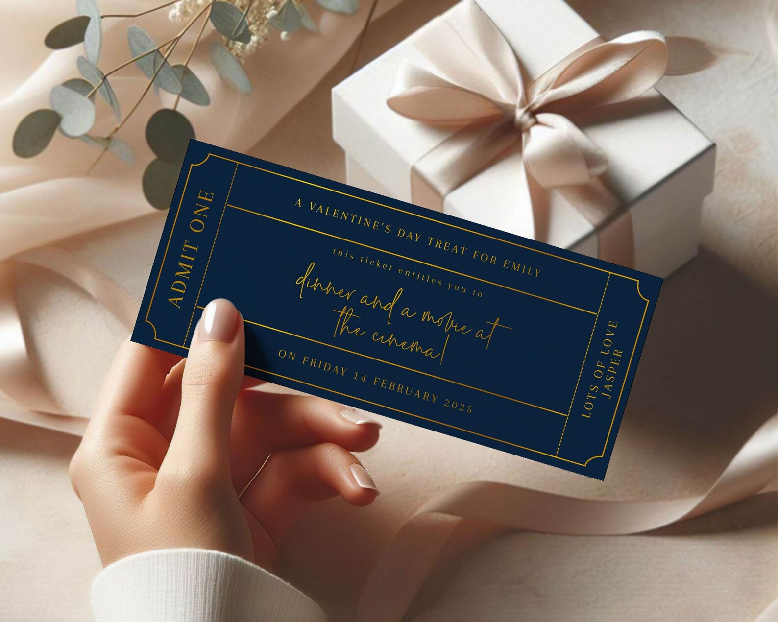 Editable Gift Ticket Template: Birthday, Date Night Voucher (digital ...
