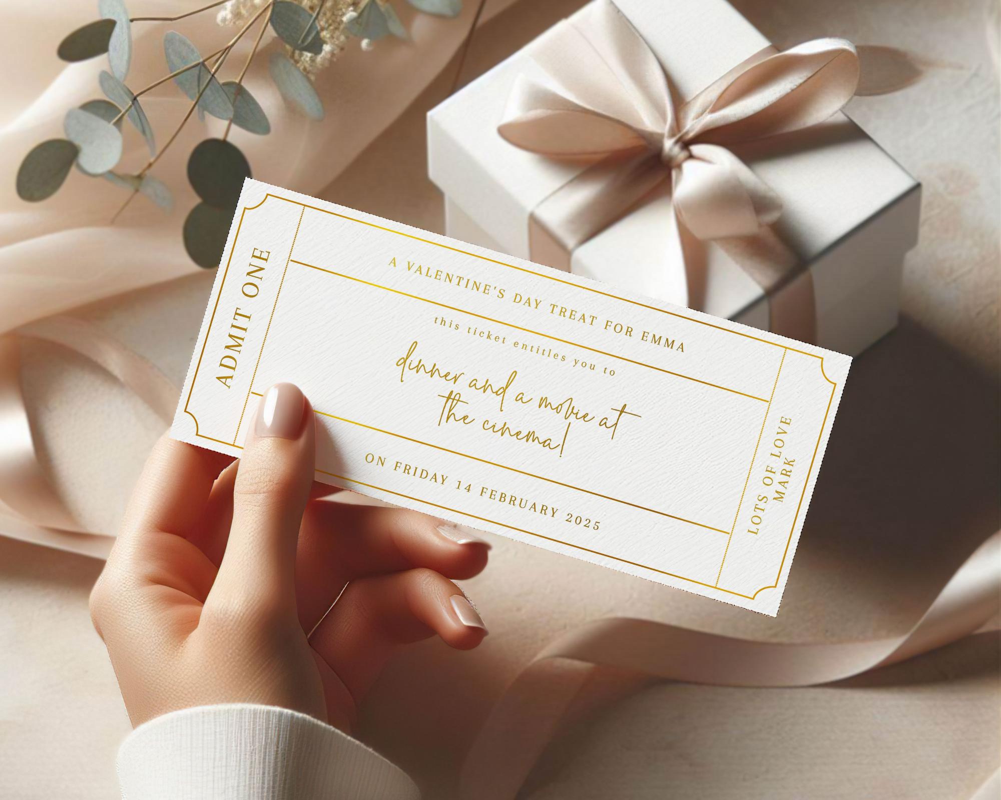 Editable Gift Ticket Template: Printable Birthday Voucher (7x3’’) - Etsy