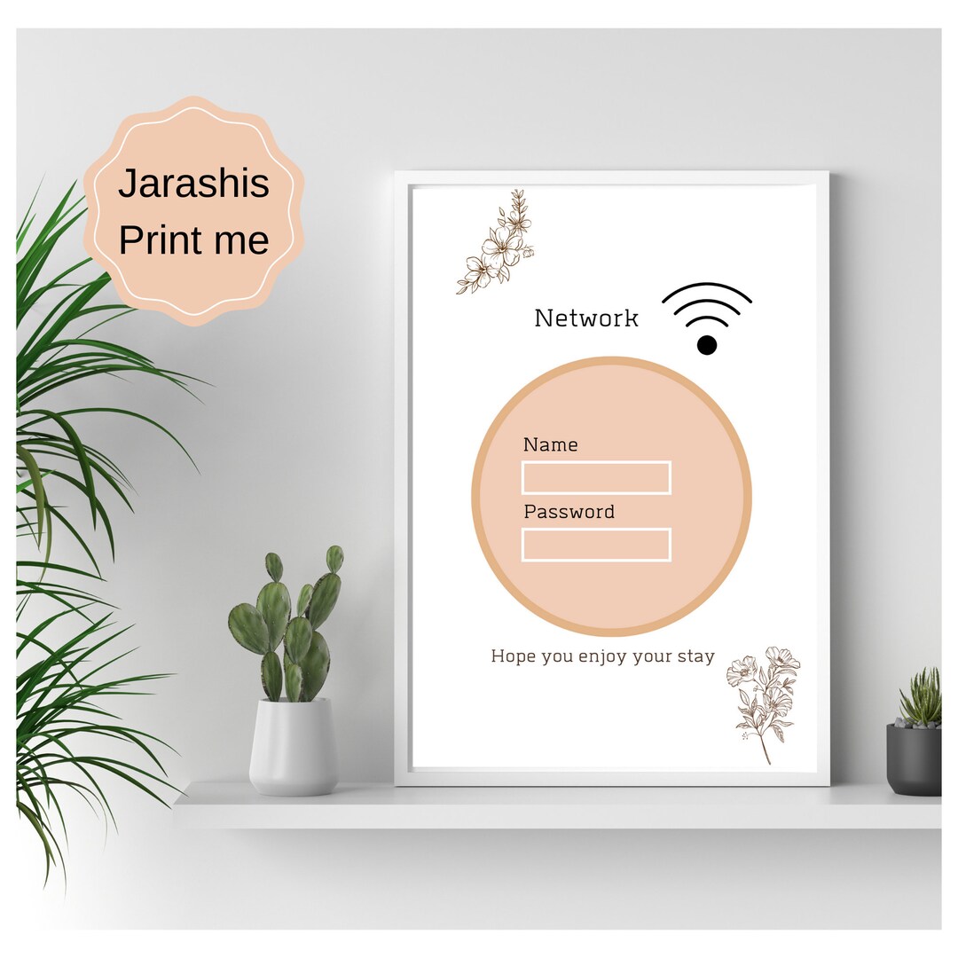 WIFI Password Design Template| PRINTABLE| EDITABLE| Easy to Download ...