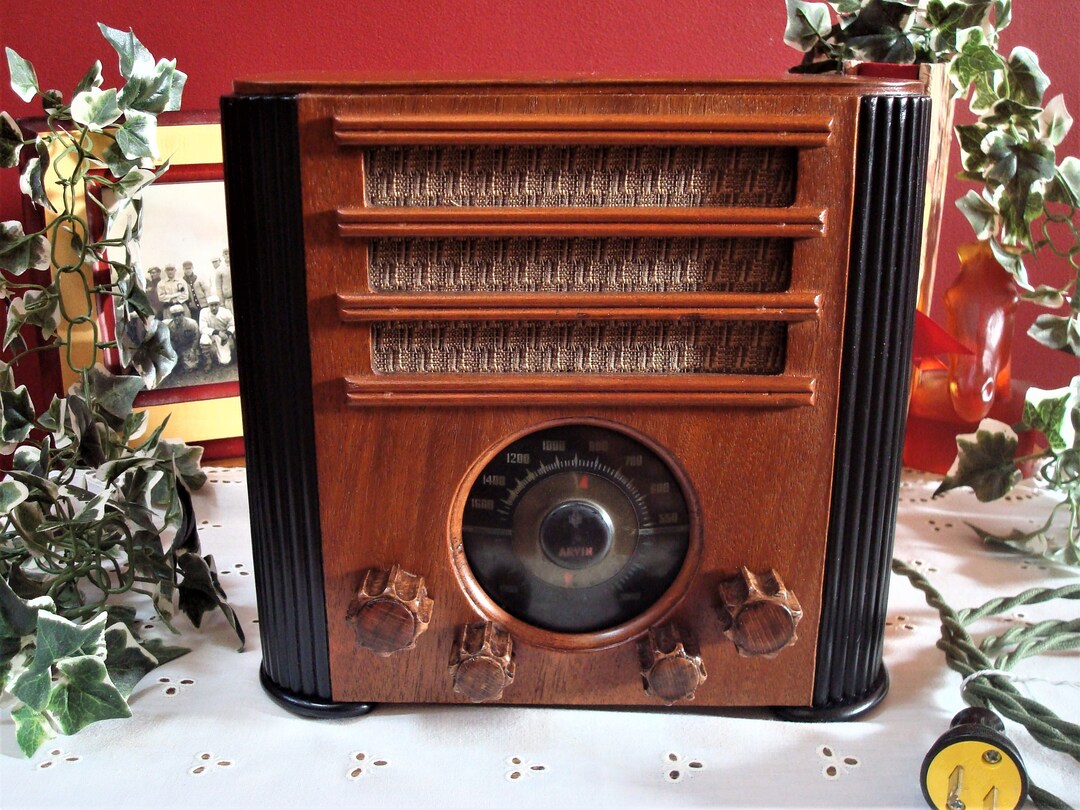 Vintage Arvin 518 "phantom Baby" Wood Cabinet Table Top Tube Radio With ...