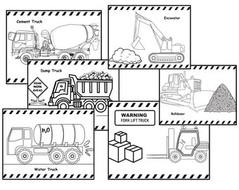 Truck Coloring Pages for Kids Construction Trucks Activity for Children ...