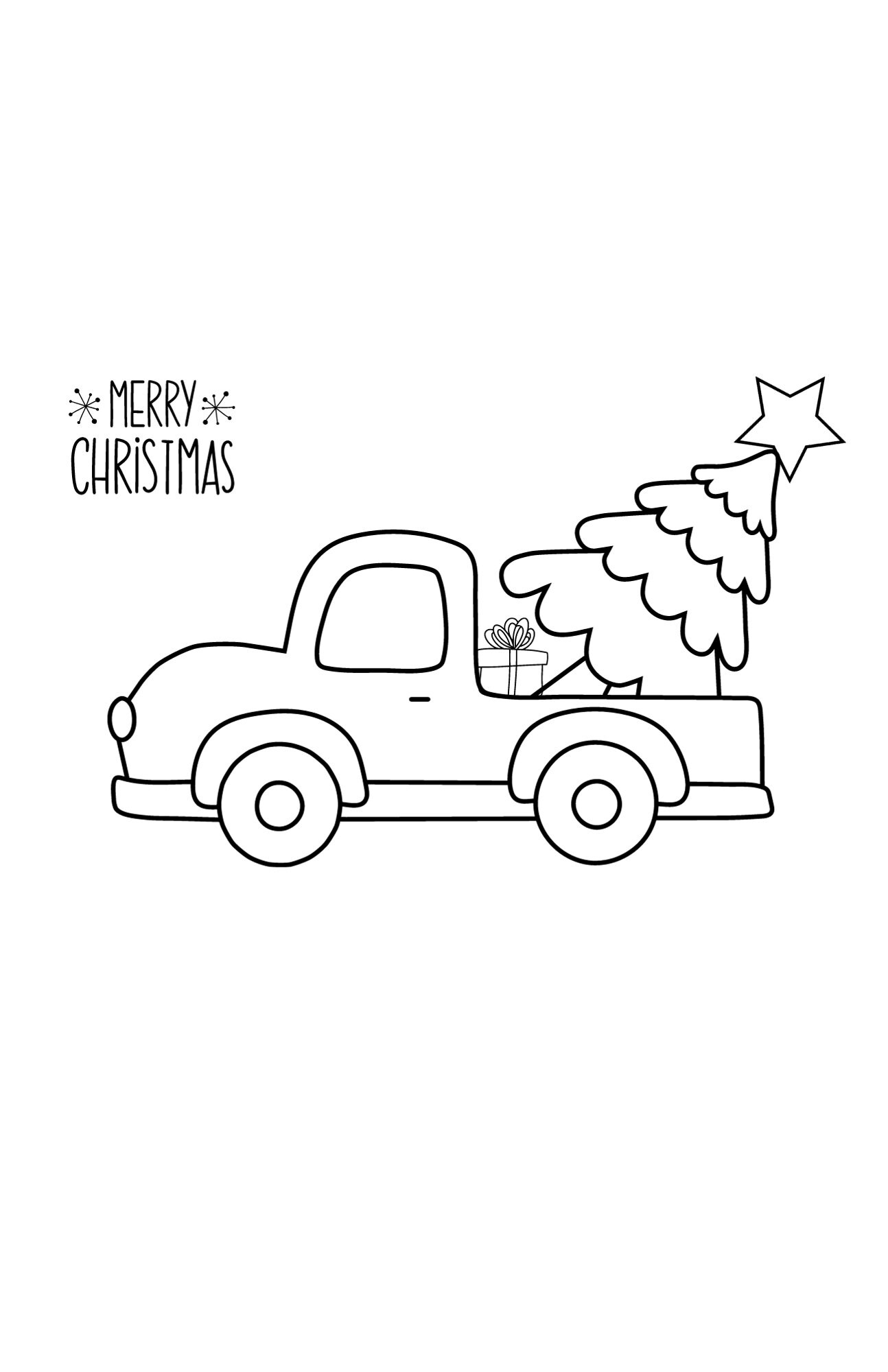 Christmas Trucks Digital Coloring Pages - Etsy