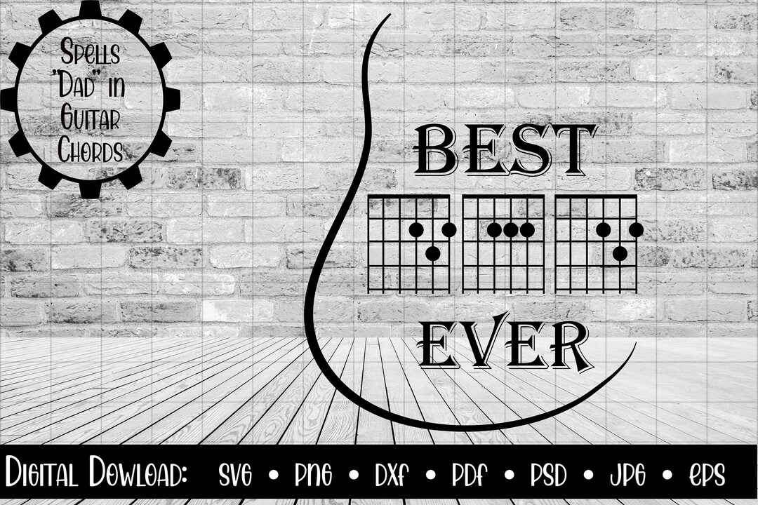 4 Digital File for Guitar Loving Dad, Guitar Enthusiast, Guitar Chord ...
