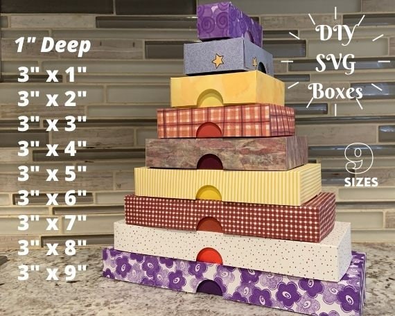 3 Custom Box DIY Boxes Box Template Gift Box Template | Etsy