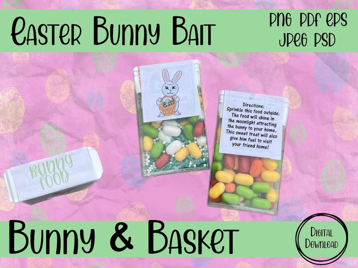 Easter Bunny Bait Printable, Printable Easter Bunny Bait Sticker for ...