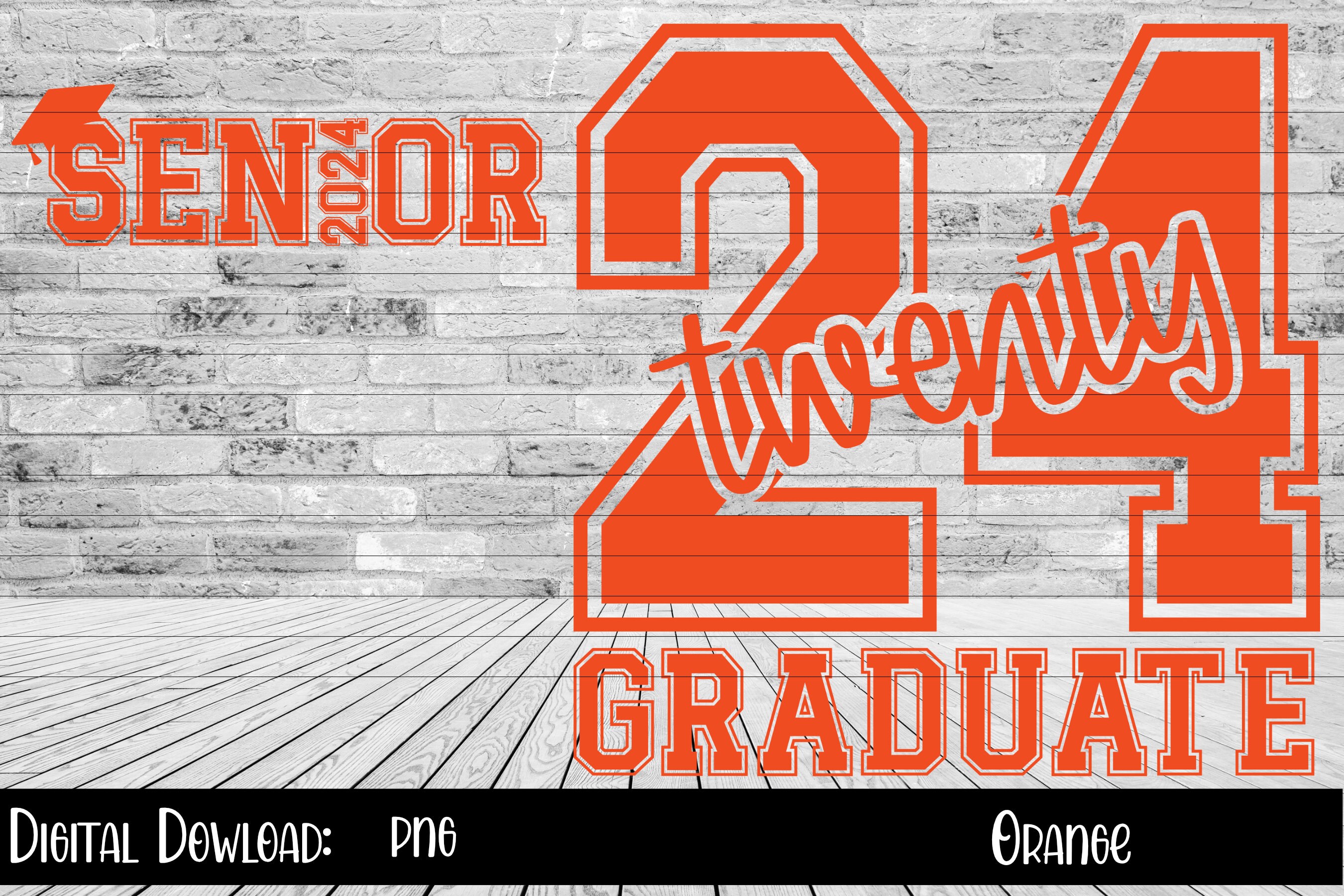 Class of 2024 Graduation Digital File, Senior Orange, Graduation PNG ...