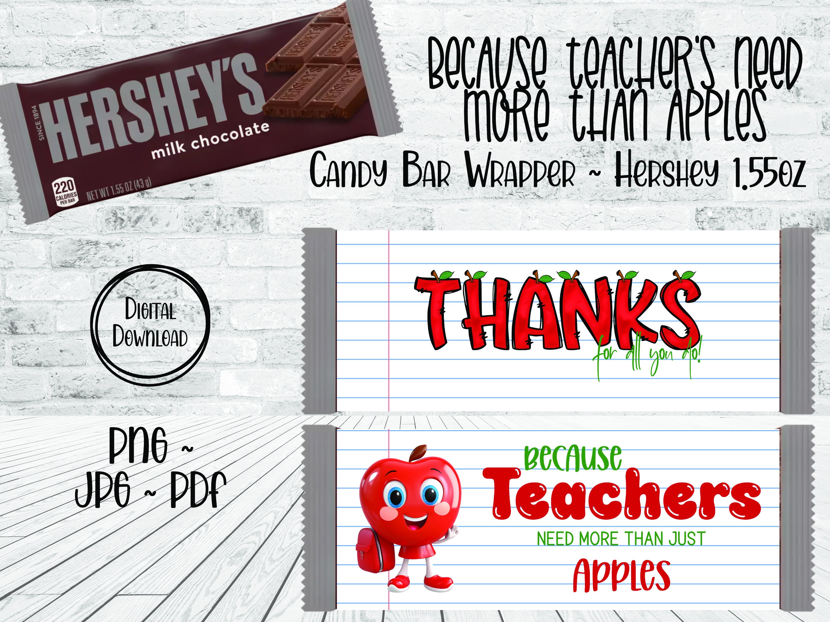 Teacher Appreciation, School Teacher Gift, Candy Bar Wrapper, Thank You ...
